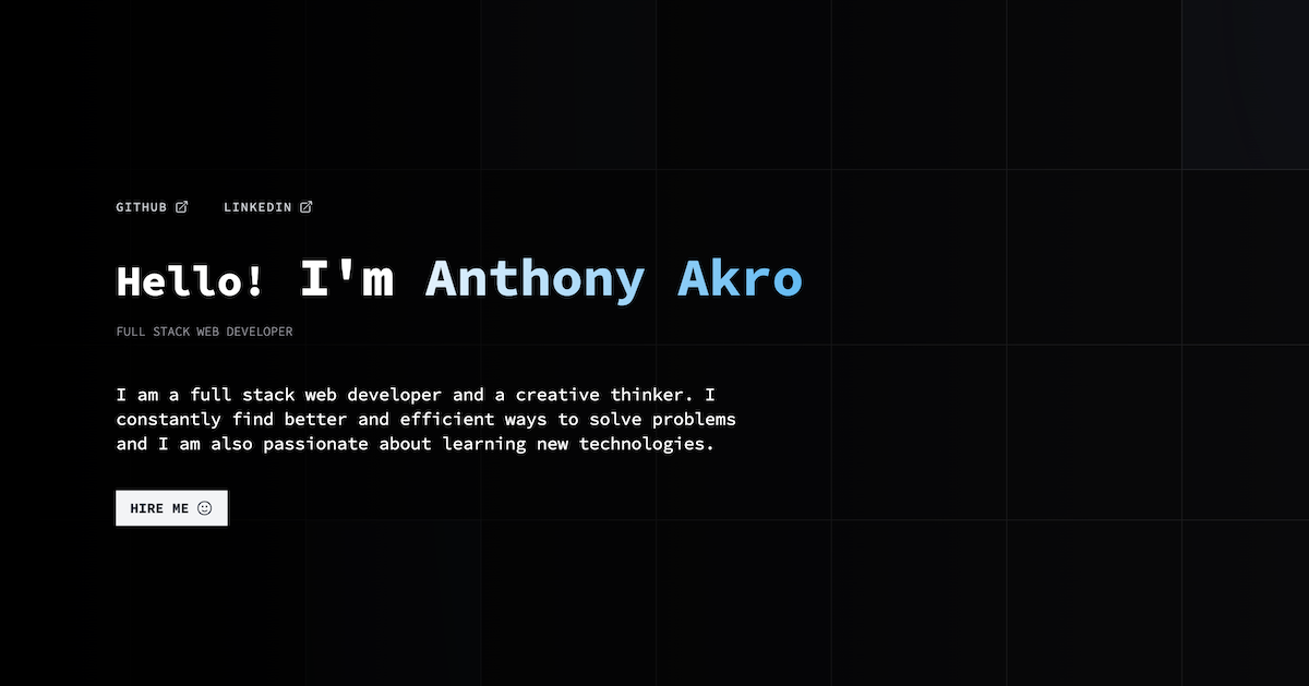 Anthony Akro - Portfolio
